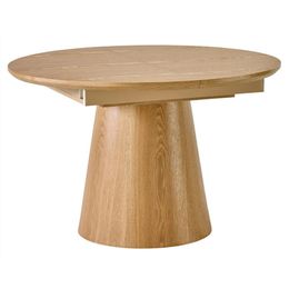 P & B Esstisch, Eiche, Holz, Holzwerkstoff, Weide, furniert, oval, konisch, 120x76x120-160 cm, ausziehbar, Esszimmer, Tische, Esstische, Esstische oval