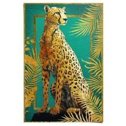 Poster Reinders "Cheetah Pose", gold (farbe bild(er): gold), B:61cm H:91,5cm T:0,1cm, Bilder, Poster, Teenager Zimmer - Gold - 150 gr. Papier - Tiere - 61x91,5 cm