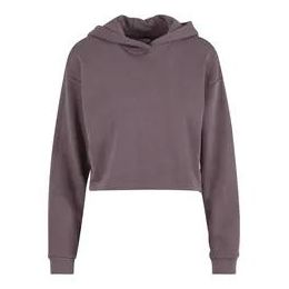 Kapuzensweatshirt Urban Classics "Urban Classics Damen Ladies Oversized Cropped Light Terry Hoodie", Herren, Gr. L, fadedlila, 35% Baumwolle, 35% Baumwolle (Bio), 30% Polyester, unifarben, Sweatshirts