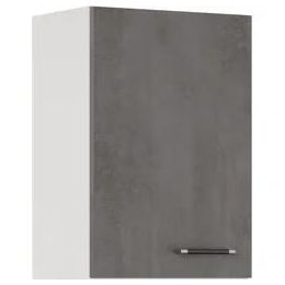 H&auml;ngeschrank IMPULS K&Uuml;CHEN "Prag", in drei Breiten, H&ouml;he: 72,3 cm", grau (beton, optik schiefer dunkelgrau), B:50cm H:72,3cm T:34,2cm, Dekorfolie, Holzwerkstoff, Schr&auml;nke, H&auml;ngeschrank, vormontiert, mit Dreht&uuml;r und zwei verstellbaren Fachb&ouml;den