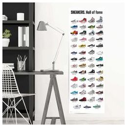 Poster Reinders "Sneakers - hall of fame", bunt (farbe bild(er): mehrfarbig), B:53cm H:158cm T:0,1cm, Bilder, Poster, Teenager Zimmer - Mehrfarbig - 170 gr. Papier - Fashion - 53x158 cm