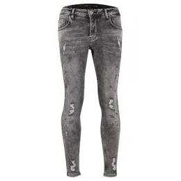 Bequeme Jeans 2Y Premium "2Y Premium Herren 2Y Basic Destroyed Skinny Cropped", Herren, Gr. 30, Normalgr&ouml;&szlig;en, grau undestroyed, 97% Baumwolle, 3% Elasthan, unifarben, Jeans