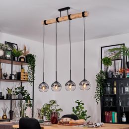 hofstein Koyoto H&auml;ngeleuchte Glas 15 cm Naturfarben, Schwarz, 4-flammig