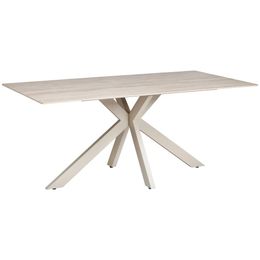 P & B Esstisch, Beige, Metall, Keramik, rechteckig, Flachrohr, 90x76x180 cm, Esszimmer, Tische, Esstische, Esstische Keramik