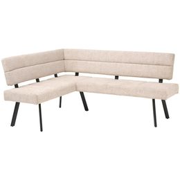 Livetastic Eckbank, Beige, Metall, Textil, 5-Sitzer, L-Form, 190x150 cm, Esszimmer, B&auml;nke, Eckb&auml;nke