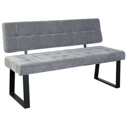 Livetastic Sitzbank, Hellgrau, Metall, Textil, 2-Sitzer, 140x85x56 cm, Esszimmer, B&auml;nke, Sitzb&auml;nke