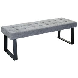 Livetastic Sitzbank, Hellgrau, Metall, Textil, 2-Sitzer, 140x49x48 cm, Esszimmer, B&auml;nke, Sitzb&auml;nke