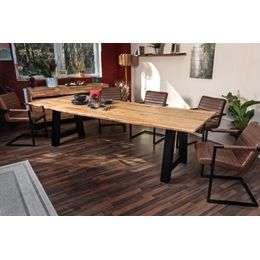 Baumkantentisch POLLY / naturfarben / 300x100 / A-Gestell Schwarz