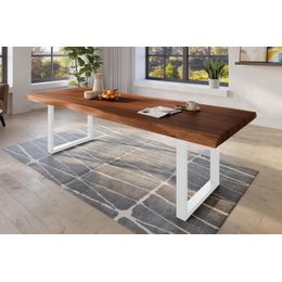 Esstisch Titan XL / nussbaumfarben / 280x120 / U-Gestell Wei&szlig;