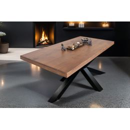 Esstisch RIO / Akazie nussbaumfarben / 200x100 / Spider-Gestell Schwarz