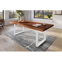 Esstisch Titan XL / nussbaumfarben / 240x120 / U-Gestell Wei&szlig;