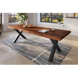 Esstisch Titan 280 / nussbaumfarben / 280x110 / X-Gestell Schwarz