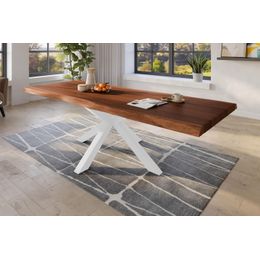 Esstisch Titan 280 / nussbaumfarben / 280x110 / Spider-Gestell Wei&szlig;