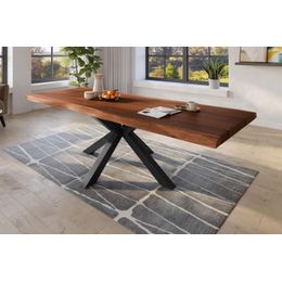 Esstisch Titan / nussbaumfarben / 280x110 / Spider-Gestell Schwarz