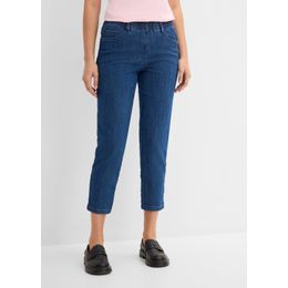 bonprix Straight-Jeans (2er Pack), blau, Gr.42, Komfortable Hose sorgt mit dem Gummibund an der Taille f&uuml;r Bequemlichkeit, dunkelblau denim: 82% Baumwolle