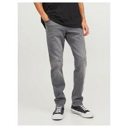 Jack & Jones Slim-fit-Jeans JACK & JONES "JJIGLENN mit Used-Look und Stretchkomfort", Herren, Gr. 31, L&auml;nge 30, schwarz (schwarz denim), Denim/Jeans, Obermaterial: 68% Baumwolle, 30% Polyester, 2% Elasthan, Abriebeffekte, slim fit lang, Jeans Slim-fit-Jeans, Abriebeffekte, modisch, slim fit, Baumwollmischung