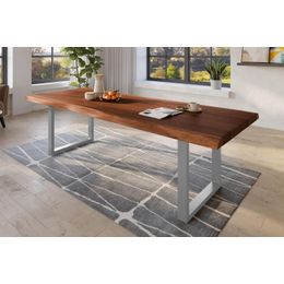 Esstisch Titan XL / nussbaumfarben / 280x120 / U-Gestell Silber