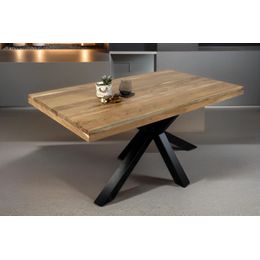 Esstisch RIO 240 / Akazie naturfarben / 180x90 / Spider-Gestell Schwarz