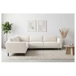 Ecksofa Home Affaire "Sveeva, L-Form, B.288 cm, schwarze Metallf&uuml;&szlig;e", creme, B:288cm H:78cm T:243cm, 100% PES, Sofas, Ecksofa, langlebiger Webstoff, mit Wellenunterfederung, viele Farben