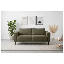 2,5-Sitzer Home Affaire "Sveeva, Kompaktsofa, B.183 cm, schwarze Metallf&uuml;&szlig;e", khaki, B:183cm H:78cm T:90cm, 100% PES, Sofas, langlebiger Webstoff, mit Wellenunterfederung, viele Farben