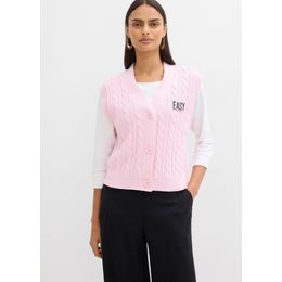 bonprix Strick-Weste, rosa, Gr.44/46 (L), Weite Strick-Weste mit Knopfverschluss, 50% Baumwolle