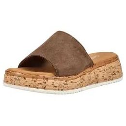 Pantolette Gabor COMFORT "Gabor Comfort Pantoletten Leder", Damen, Gr. 39, whisky, Leder, Schuhe Pantolette