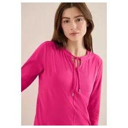 3/4-Arm-Shirt Cecil, Damen, Gr. L (42), beetroot pink, Jersey, Obermaterial: 48% Baumwolle, 48% Modal, 4% Elasthan, unifarben, l&auml;ssig geschnitten h&uuml;ftbedeckend, Rundhals, Shirts 3/4-Arm-Shirt, Sommershirt im Tunika-Look