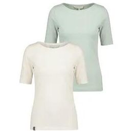 alife and kickin Rundhalsshirt ALIFE & KICKIN "Damen HildeAK A Kurzarmshirt, Shirt", Damen, Gr. XL, wei&szlig;, fresh mint, 100% Baumwolle (Bio), Shirts Rundhalsshirt, leichtes Sommer-Top aus Bio-Baumwolle mit Halbarm