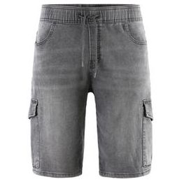 Shorts John Devin "Bermuda, kurze Jogger Pants", Herren, Gr. M (48/50), N-Gr, grau, Jeans, Obermaterial: 65% Baumwolle, 33% Polyester, 2% Elasthan, Destroyed-Effekte, regular fit kurz, Hosen Shorts, mit Cargotaschen, knielang, elastische Schlupf-Bermuda