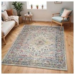 Teppich LIVABLISS "CASABLANCA", grau (taupe), B:160cm H:12,7mm L:213cm, Kunstfaser, Teppiche, Teppich, Vintage Orient Teppich im Boho Stil