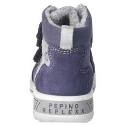 Lauflernschuh Pepino BY RICOSTA "Janne 50 WMS: weit", Baby, Gr. 28, blau, grau, Lederimitat, Veloursleder, Schuhe Lauflernschuh, Klettstiefel, Winterboots mit Sympatex, Gr&ouml;&szlig;enschablone zum Download
