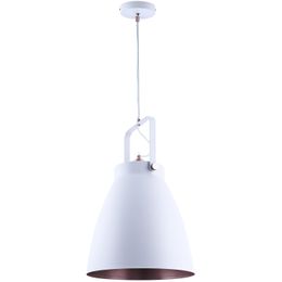 Paco Home Pendelleuchte "BOONE PD", wei&szlig;, 1, &Oslash; 39cm H: 58cm, Leuchten, Stehleuchte Modern Wohnzimmer Industrial Scheinwerfer Design E27, Pendelleuchte