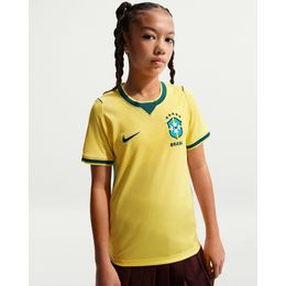 Fu&szlig;balltrikot Nike "Brasilien 2026 Heimtrikot &ndash; Stadion‑Replika f&uuml;r Kinder", Jungen, Gr. L, wei&szlig;, neutral, Obermaterial: 100% Polyester, Trikots Fu&szlig;balltrikot, mit Dri-FIT Technologie, leichtes Material