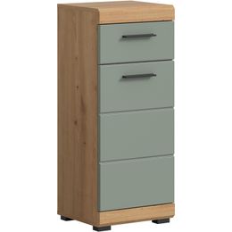 Unterschrank Welltime "SIENA, Breite 37cm, 1 T&uuml;r, 1 Schubkasten, 2 F&auml;cher, MDF-Front", gr&uuml;n (artisan eiche nb, salbei nb), B:37cm H:88cm T:31cm, FSC-zertifizierter Holzwerkstoff, Schr&auml;nke, Unterschrank, in verschiedenen Farben erh&auml;ltlich, Badm&ouml;bel, Badschrank, Kommode, Bad