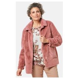 Kurzjacke GOLDNER "Kurzgr&ouml;&szlig;e Luxuri&ouml;se Fellimitatjacke", Damen, Gr. 23, rosa (rosenholz), Obermaterial: 100% Polyester PES., Sonstiges, Jacken Kurzjacke, Ohne