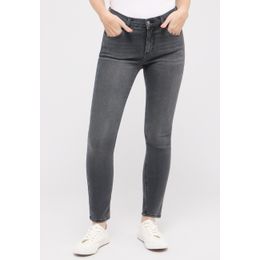Slim-fit-Jeans Angels "SKINNY", Damen, Gr. 34, L&auml;nge 28, grau (grau used), Denim/Jeans, Obermaterial: 93% Baumwolle, 5% Polyester, 2% Elasthan, slim fit, Jeans Slim-fit-Jeans, aus Baumwollmischung, mit G&uuml;rtelschlaufen