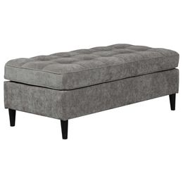 Hocker DOREL HOME "LINDHUS, Breite 120 cm", grau, B:120cm H:44cm T:60cm, 100% Polyester, Hocker, Hocker, Knopfsteppung, individuell zu kombinieren, Cord und Chenille-Bezug