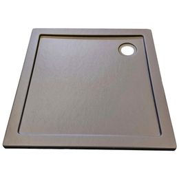 Eckduschwanne Sanotechnik, grau, B:90cm H:4cm T:90cm, Duschwannen, mit Steineffekt, LxBxH: 90x90x4 cm