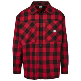 Langarm-Poloshirt Southpole "Southpole Herren Southpole Check Flannel Shirt", Herren, Gr. XXL, rot, 100% Baumwolle, kariert, oversize, amerikanischer Ausschnitt, Shirts