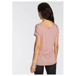 Shirtbluse Laura Scott, Damen, Gr. 48, rosa (rose), Web, Obermaterial: 100% Polyester. R&uuml;ckenteil: 95% Viskose, 5% Elasthan, leicht gl&auml;nzend, unifarben, l&auml;ssig geschnitten h&uuml;ftlang, Rundhals, angeschnitten, Blusen, mit &uuml;berschnittene &Auml;rmel, lockere Passfrom, Satin Vorderteil