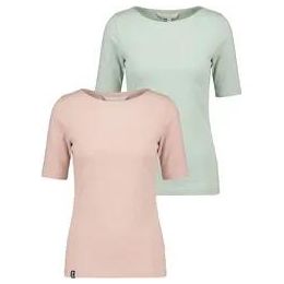 alife and kickin Rundhalsshirt ALIFE & KICKIN "Damen HildeAK A Kurzarmshirt, Shirt", Damen, Gr. L, blossom, fresh mint, 100% Baumwolle (Bio), Shirts Rundhalsshirt, leichtes Sommer-Top aus Bio-Baumwolle mit Halbarm