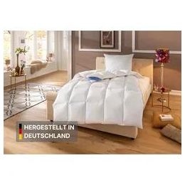 Daunenbettdecke + Federkissen Hanse by RIBECO "Lina", wei&szlig;, B/L: 135cm x 200cm Anzahl Teile 1, B/L: 80cm x 80cm Anzahl Teile 1, Bezug: Baumwolle F&uuml;llung: Entendaune/-feder, leicht, Bettdecken F&uuml;llung: 90% Daunen, 10% Federn. Kopfkissen F&uuml;llung: 90% Federn, 10% Daunen, Bettwaren-Sets, Spitzenqualit&auml;t zum Superpreis