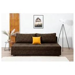 Schlafsofa Collection AB "Daria, B: 194 cm, Liegel. 147x194 cm", braun (dunkelbraun), B:194cm H:41cm T:90cm, 100%Polyester, Sofas, Schlafsofa, Bettfunktion, Bettkasten & 1 Zierkissen, Federkern