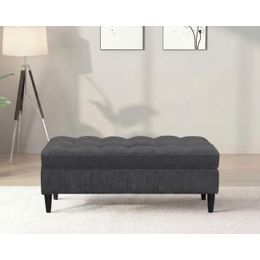 Hocker DOREL HOME "LINDHUS, Breite 120 cm", anthrazit, B:120cm H:44cm T:60cm, 93% Polyester, 7% Nylon, Hocker, Hocker, Knopfsteppung, individuell zu kombinieren, Cord und Chenille-Bezug