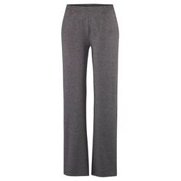 Jazzpants Vivance ACTIVE, Damen, Gr. 56/58, N-Gr, grau (1x anthrazit, meliert, 1x schwarz), Single Jersey, Anthrazitmeliert (Obermaterial): 60% Baumwolle, 35% Polyester, 5% Elasthan. Obermaterial: 95% Baumwolle, 5% Elasthan, meliert, unifarben, Basic, Basic lang, Hosen, mit leicht ausgestelltem Bein, Loungewear, Topseller