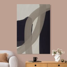 Akustikbild Komposition in Schwarz Beige und Creme