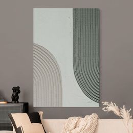 Akustikbild Farbstrukturen in Beige und Gr&uuml;n