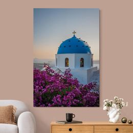 Akustikbild Kirche auf Santorini im Sonnenuntergang