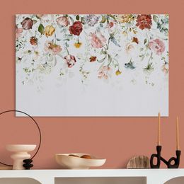 Akustikbild Rankende Blumen Aquarell