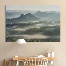 Akustikbild S&auml;chsische Schweiz Waldlandschaft im Morgennebel